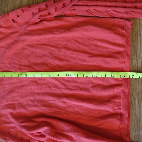 Rock & Republic | Sweaters | Bright Coral Tear Pattern Cropped Sweater ...